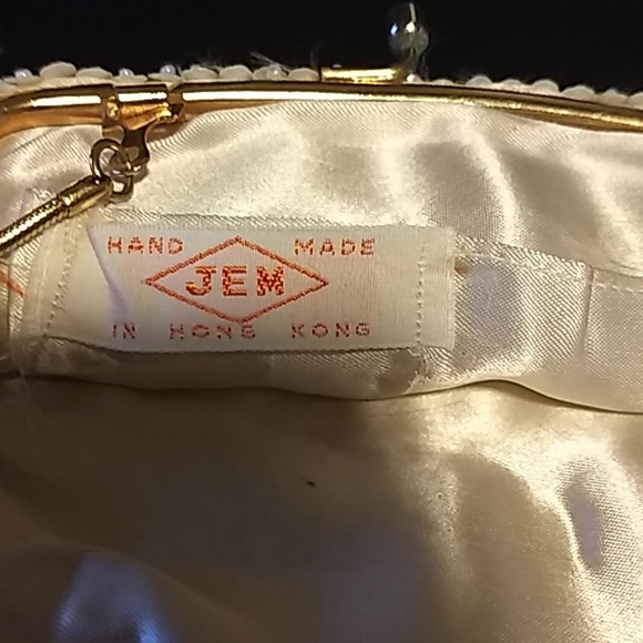 JEM | Bags | Vintage Jem Beaded Evening Bag In Cream And White | Poshmark